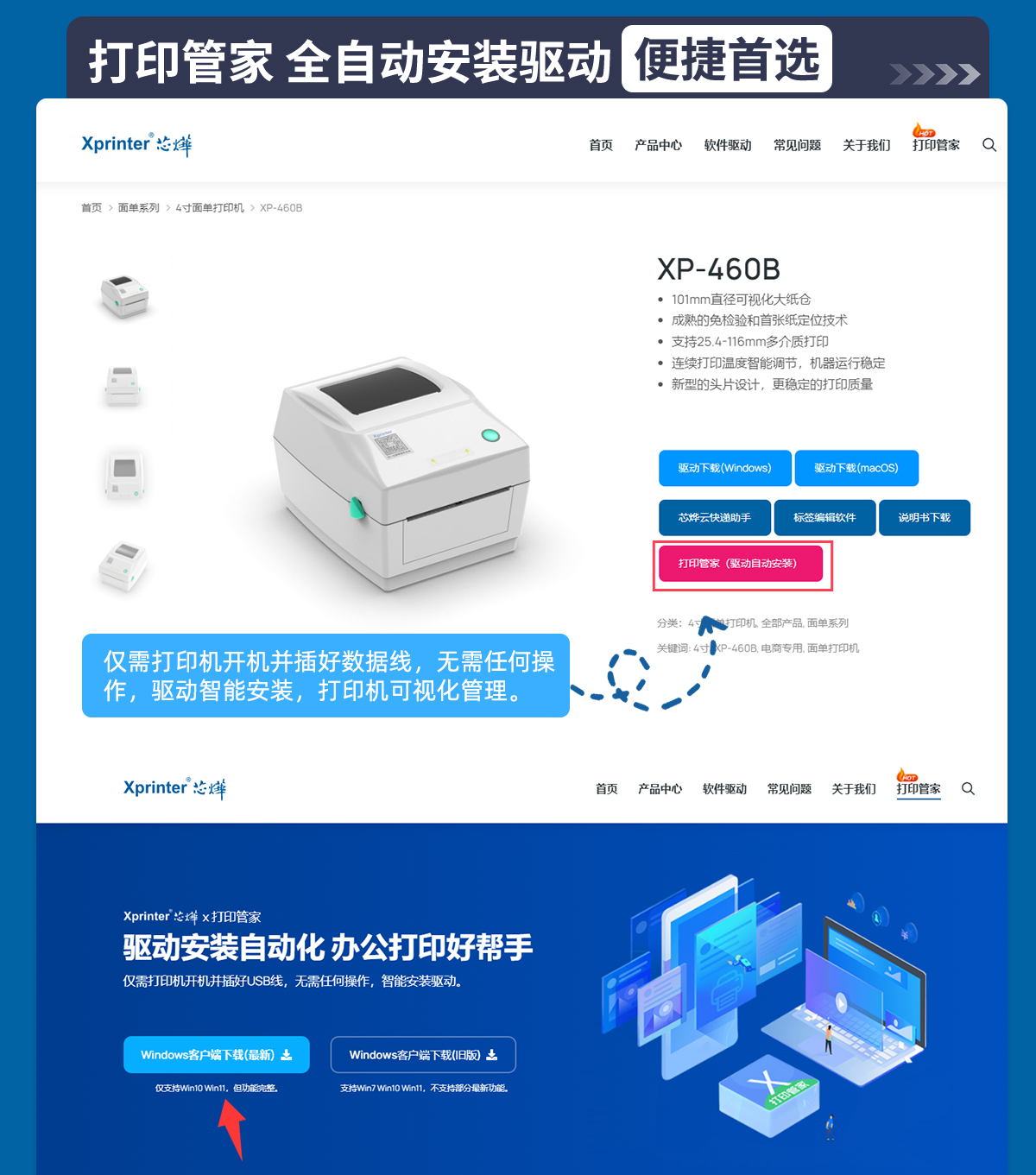 XP-460B – 芯烨品牌服务，芯烨打印机软件免费下载，芯烨打印机驱动下载，芯烨面单打印机，芯烨云打印机，芯烨条码打印机，芯烨标签打印机，芯 ...